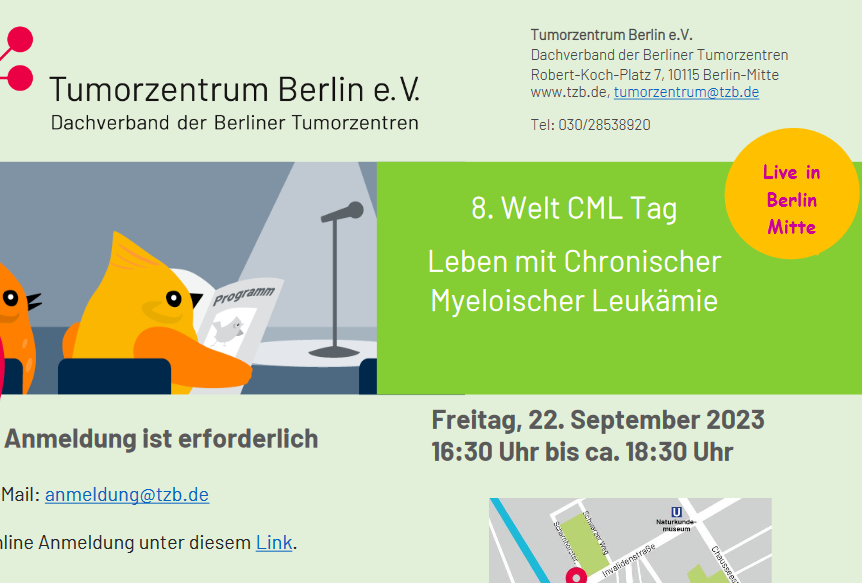 Welt-CML-Tag - die Patienteninformationsveranstaltung 2023 > LLSB e.V.